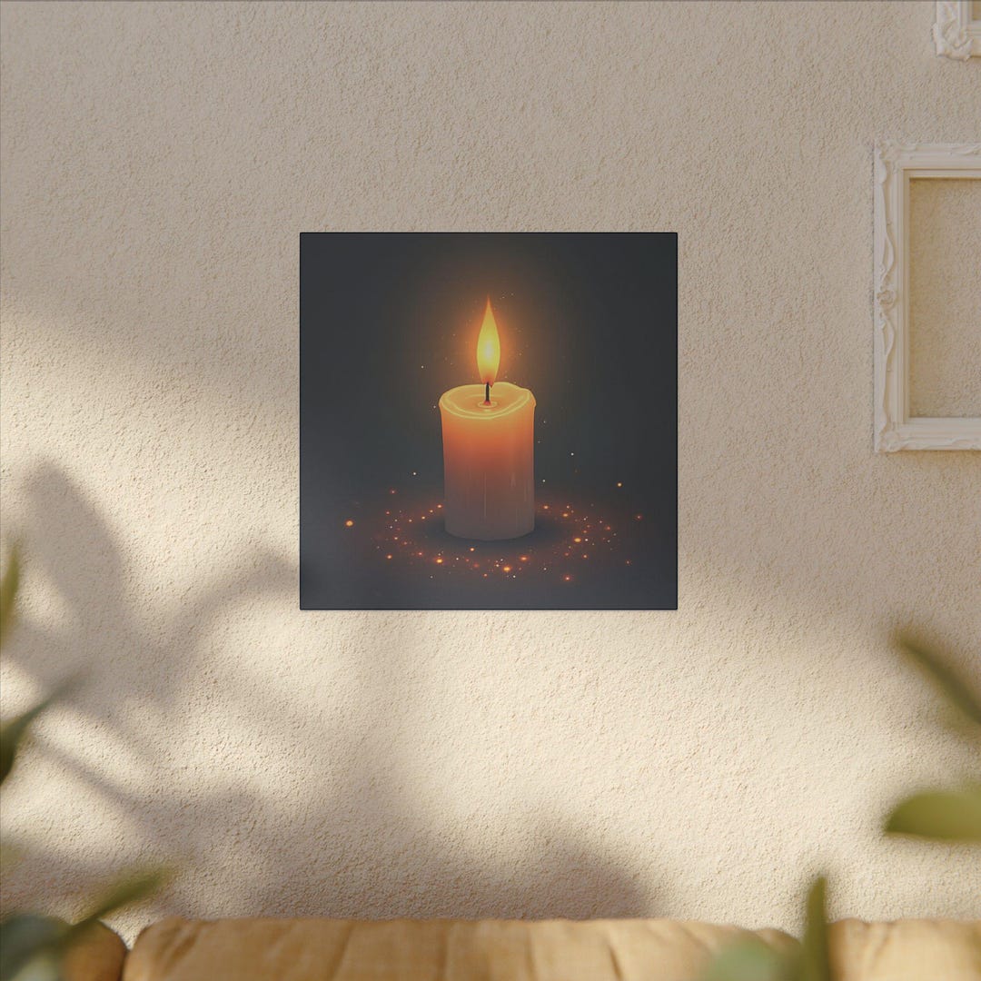 Canvas Art, Candle Glow Painting, Wall Decor, Home Decor, Golden Light ...