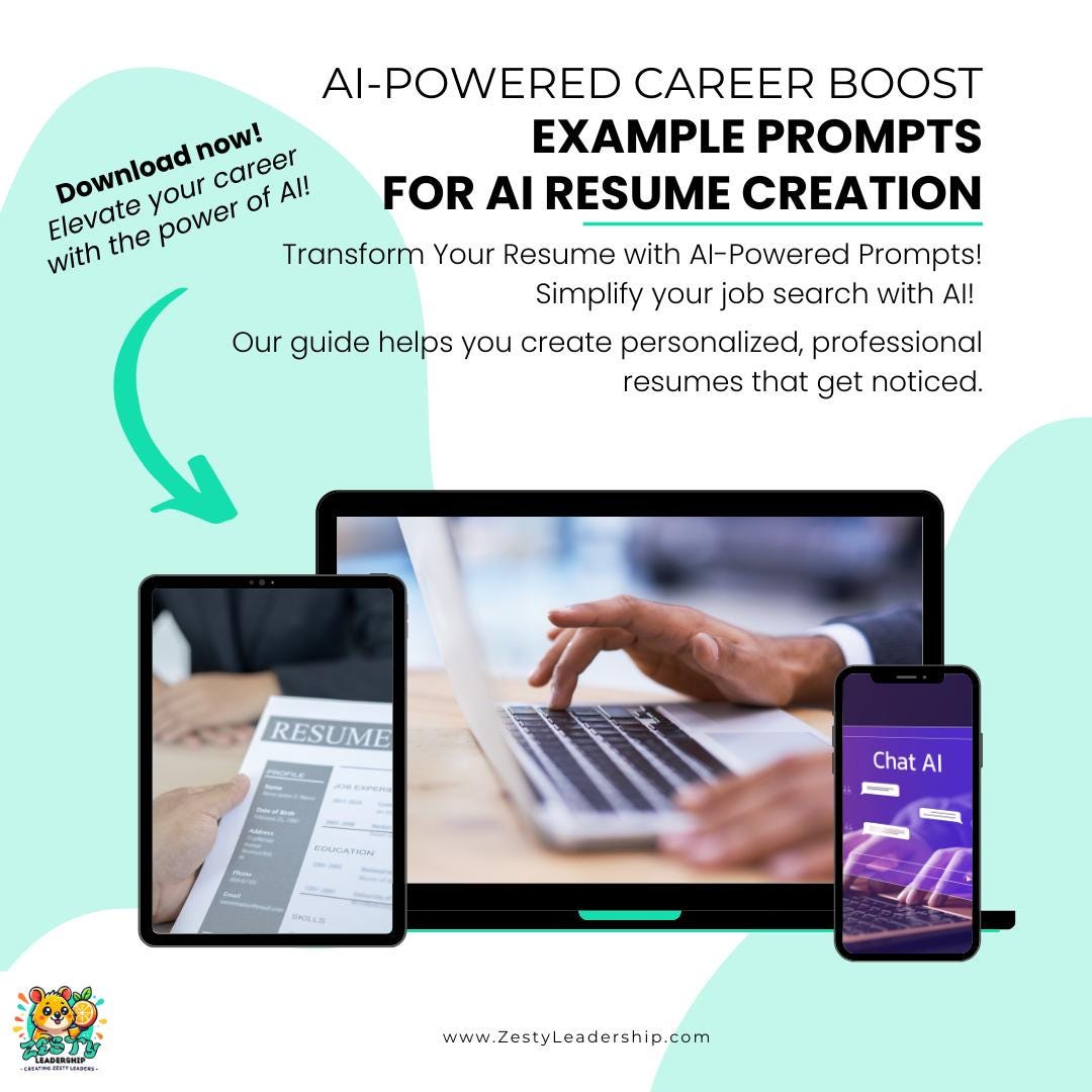 Ai-powered Career Boost: Example Prompts for AI Resume Creation - Etsy