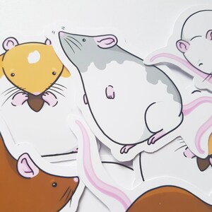 Rat Stickers, Cute Pet Rat Sticker Set, Kawaii Planner Stickers ...