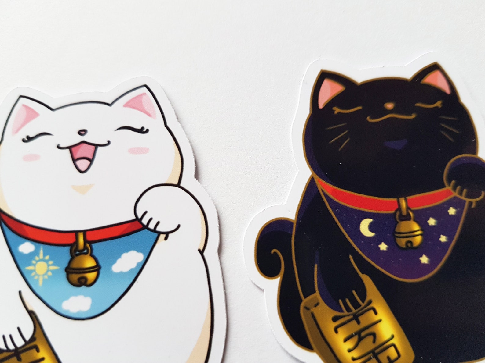 Lucky Cat Sticker Set Cute Sticker Set Neko Stickers | Etsy UK
