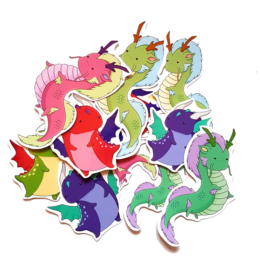 Dragon Stickers, Cute Dragon, Planner Stickers, Kawaii Sticker Set for ...