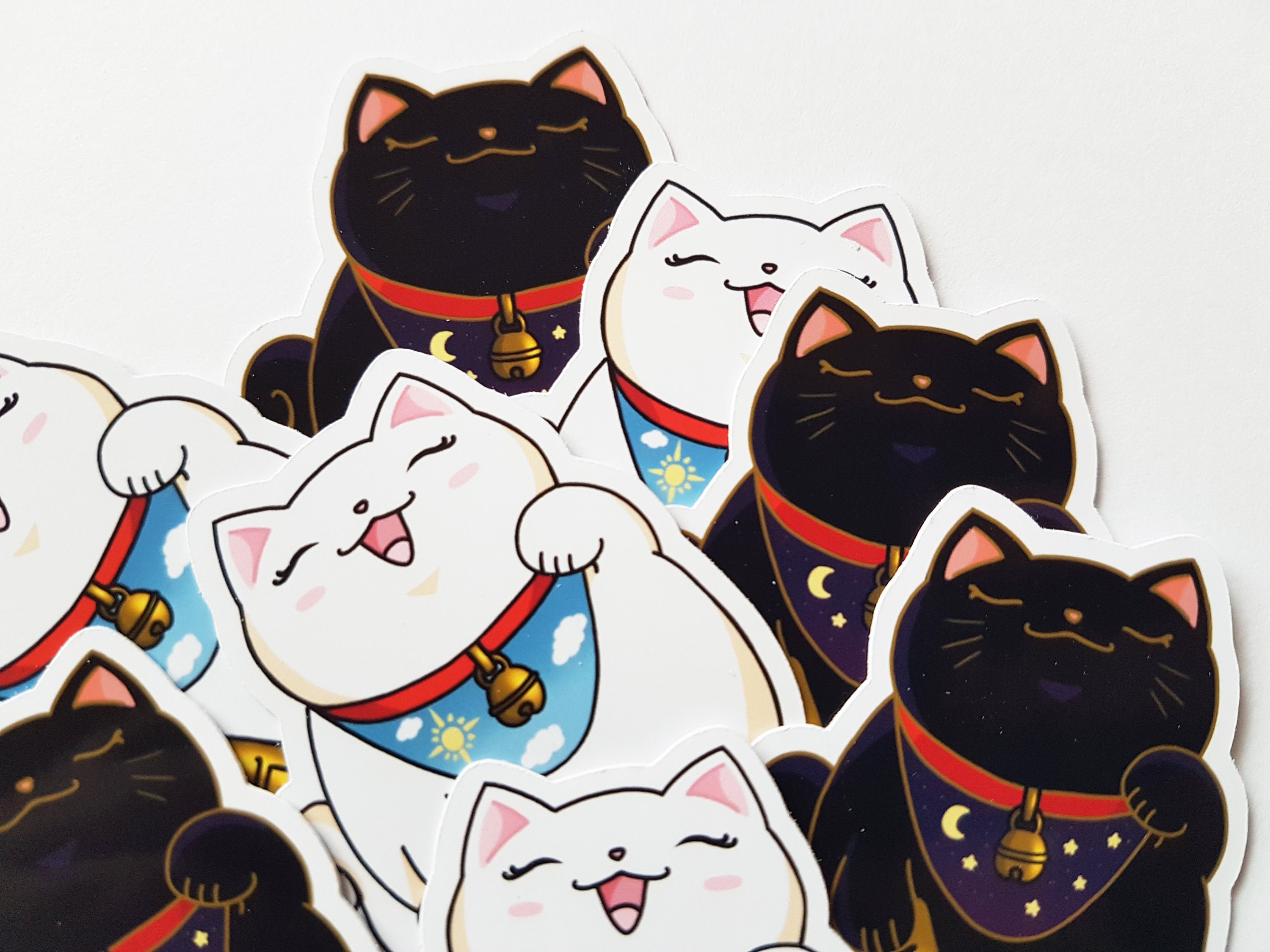 Lucky Cat Sticker Set Cute Sticker Set Neko Stickers - Etsy UK