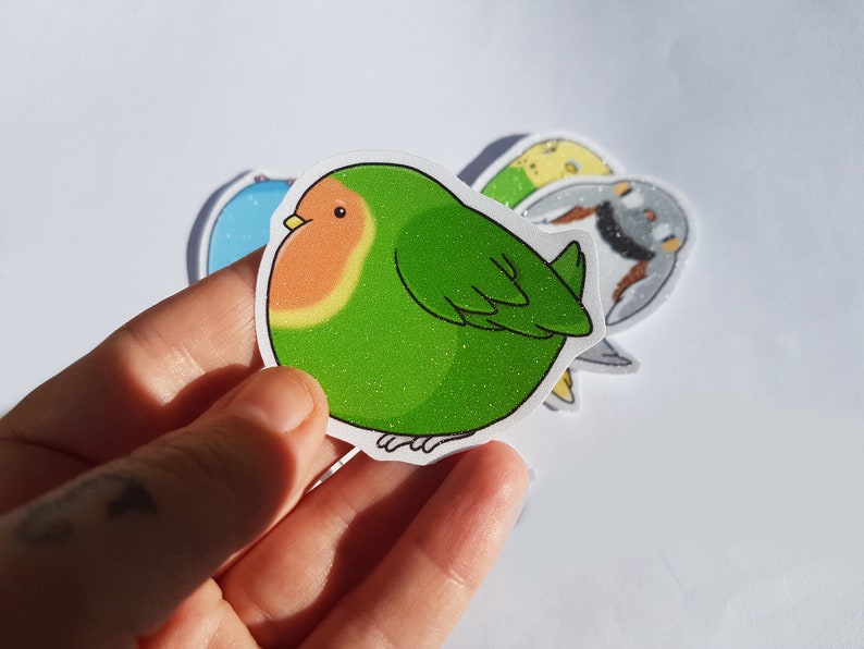 Cute glitter bird stickers kawaii sticker set budgie | Etsy