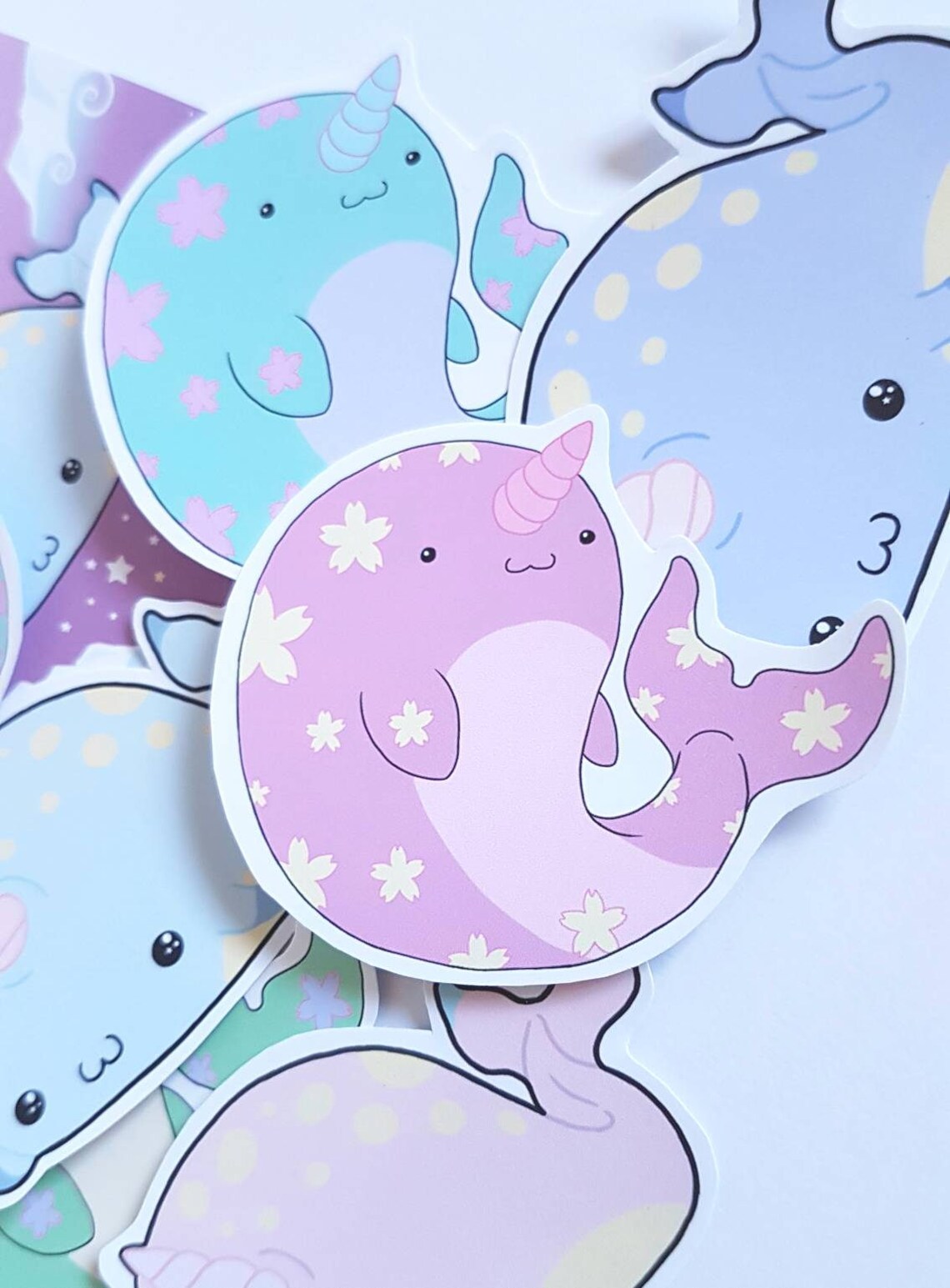 Cute Narwhal sticker set kawaii narwhal stickers cute | Etsy