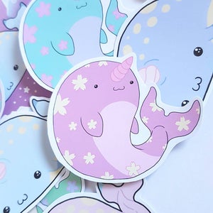 Cute Narwhal Sticker Set, Kawaii Narwhal Stickers, Cute Planner ...