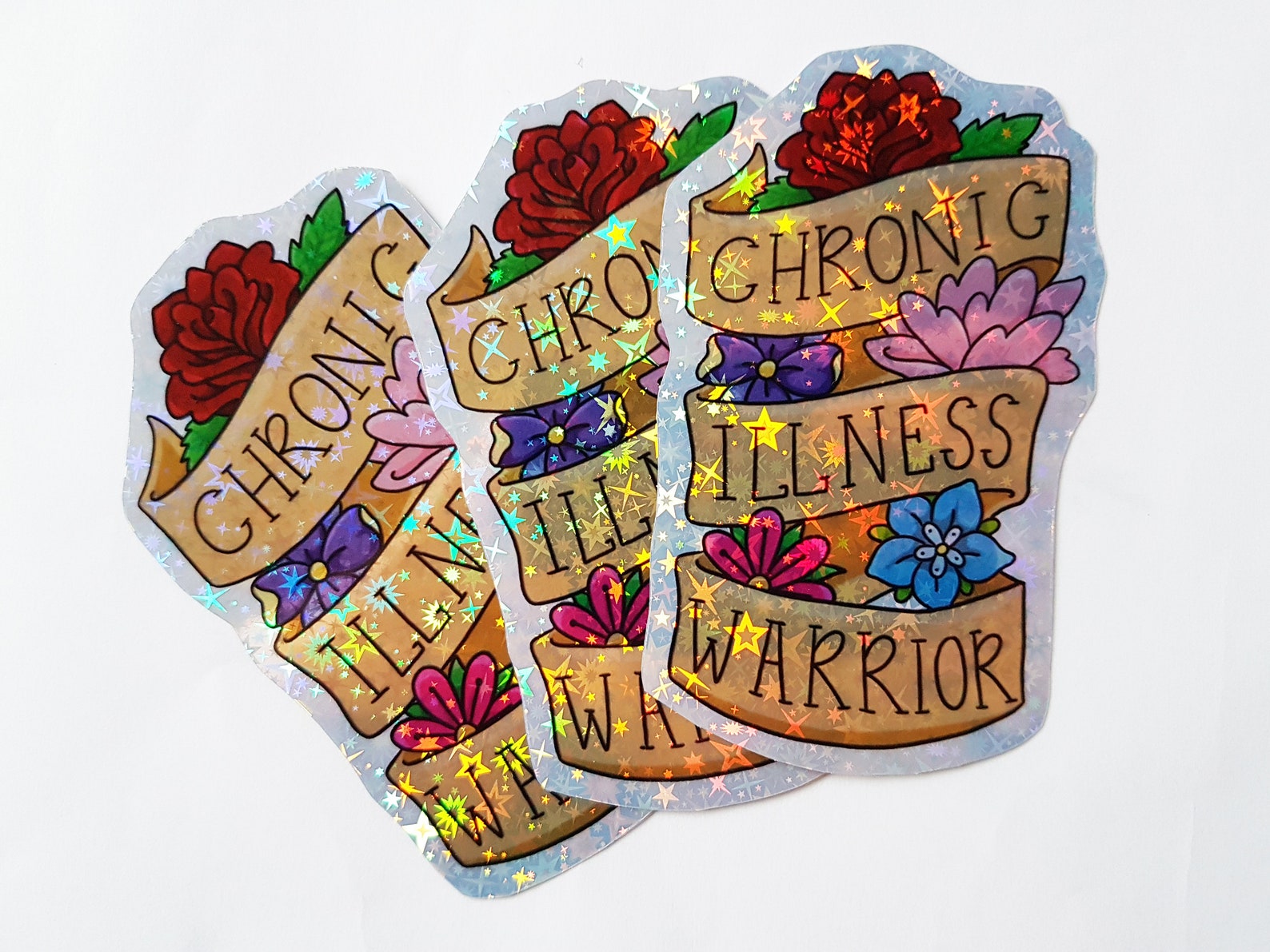 Chronic Illness Sticker Holographic Sticker Set Disabled - Etsy