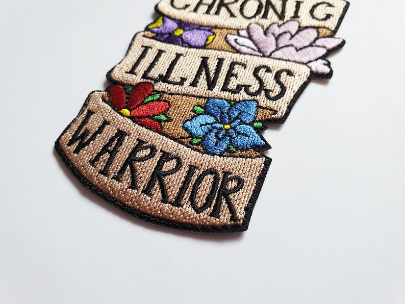Chronic illness warrior embroided patch iron on disability | Etsy