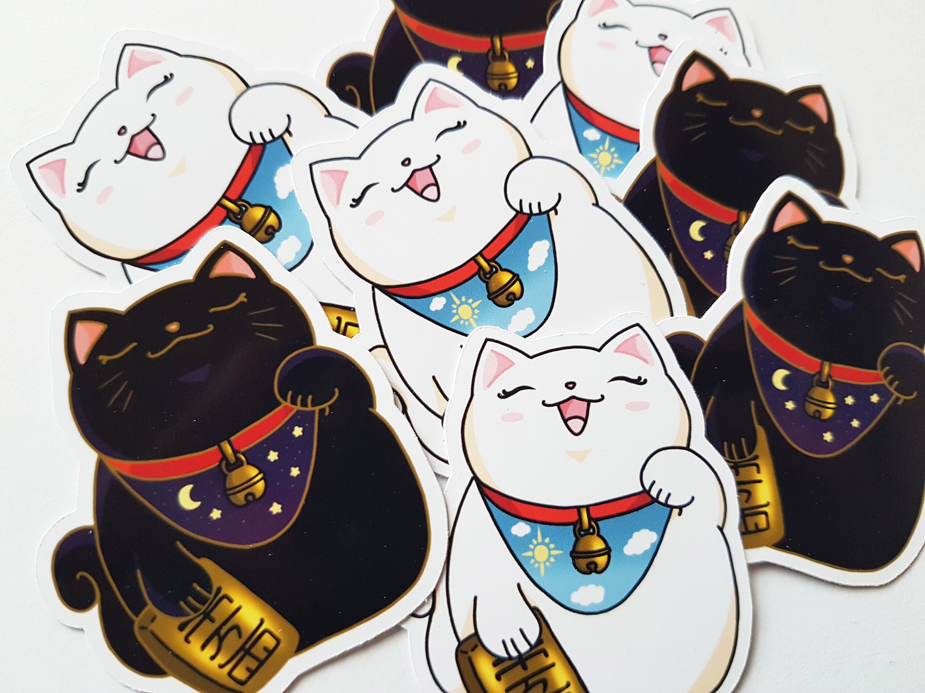 Lucky Cat Sticker Set Cute Sticker Set Neko Stickers - Etsy UK
