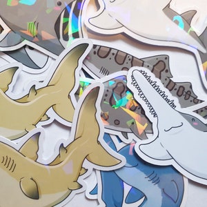 Shark Sticker Set of 10, Hand Drawn Cute Shark Designs for Planners ...
