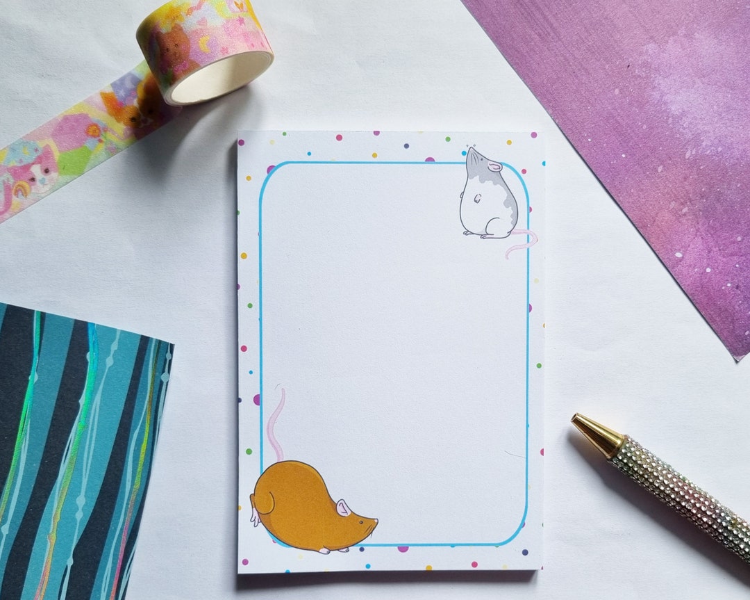 Cute Rat Notepad, A6 Sized Kawaii Rats Notebook Perfect for Any Rat Mom ...