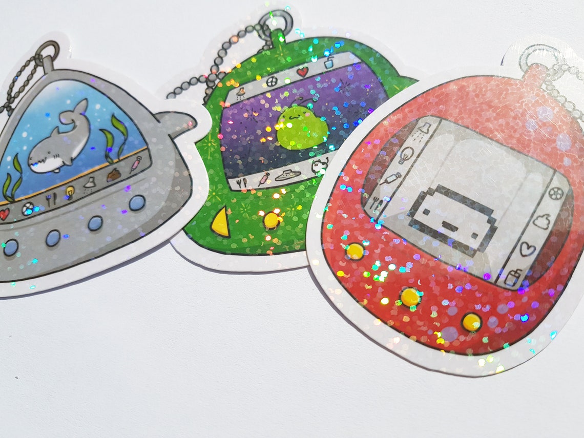 Virtual Pet Stickers Cute Sticker Set Holographic Stickers | Etsy
