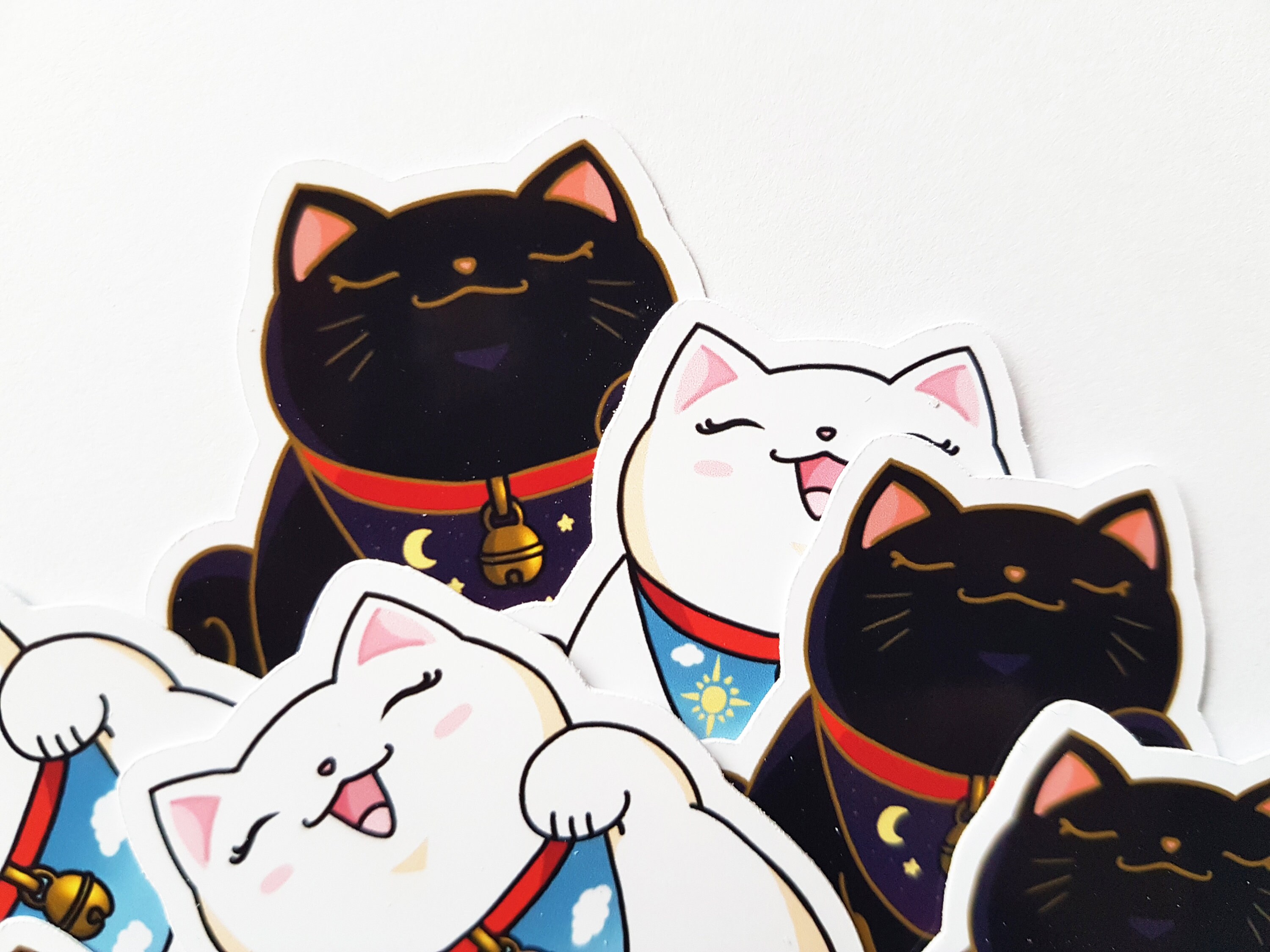 Lucky Cat Sticker Set Cute Sticker Set Neko Stickers - Etsy UK