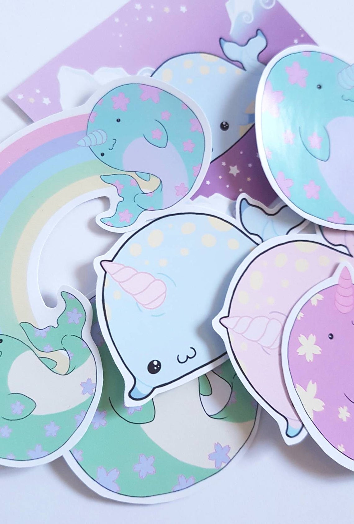 Cute Narwhal Sticker Set Kawaii Narwhal Stickers Cute | Etsy UK