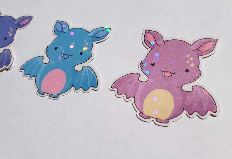 Holographic Bat Stickers Cute Sticker Set Kawaii Planner | Etsy