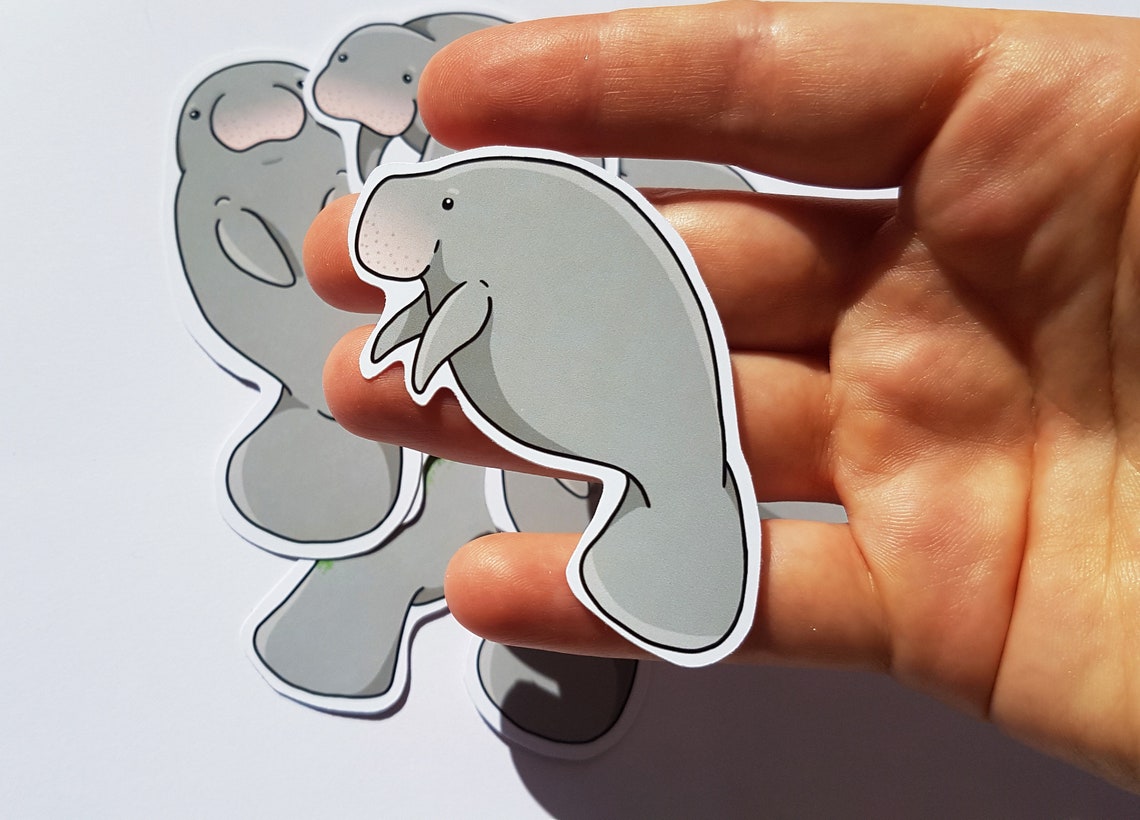 Manatee stickers cute sticker set planner stickers kawaii | Etsy