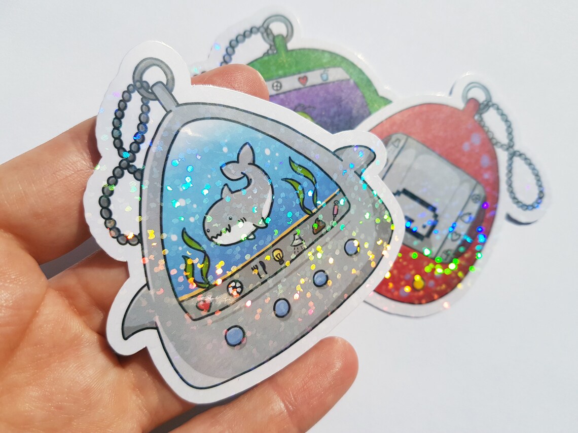 Virtual Pet Stickers Cute Sticker Set Holographic Stickers | Etsy