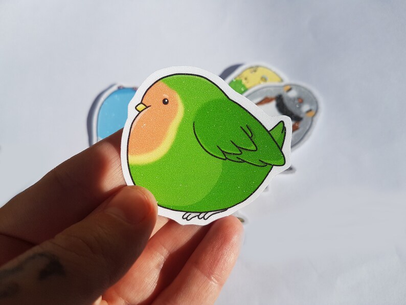 Cute glitter bird stickers kawaii sticker set budgie | Etsy