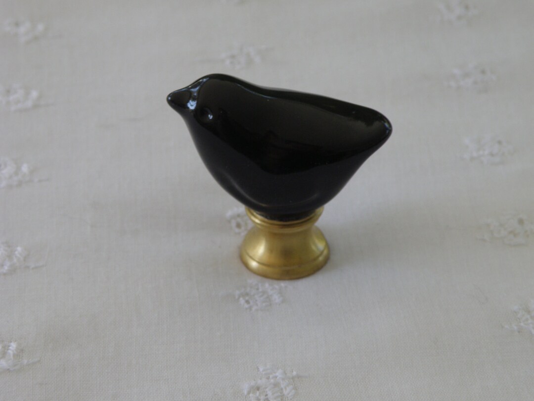 Primitive Black Bird Lamp Finial - USA Handmade - Brass Base - Etsy