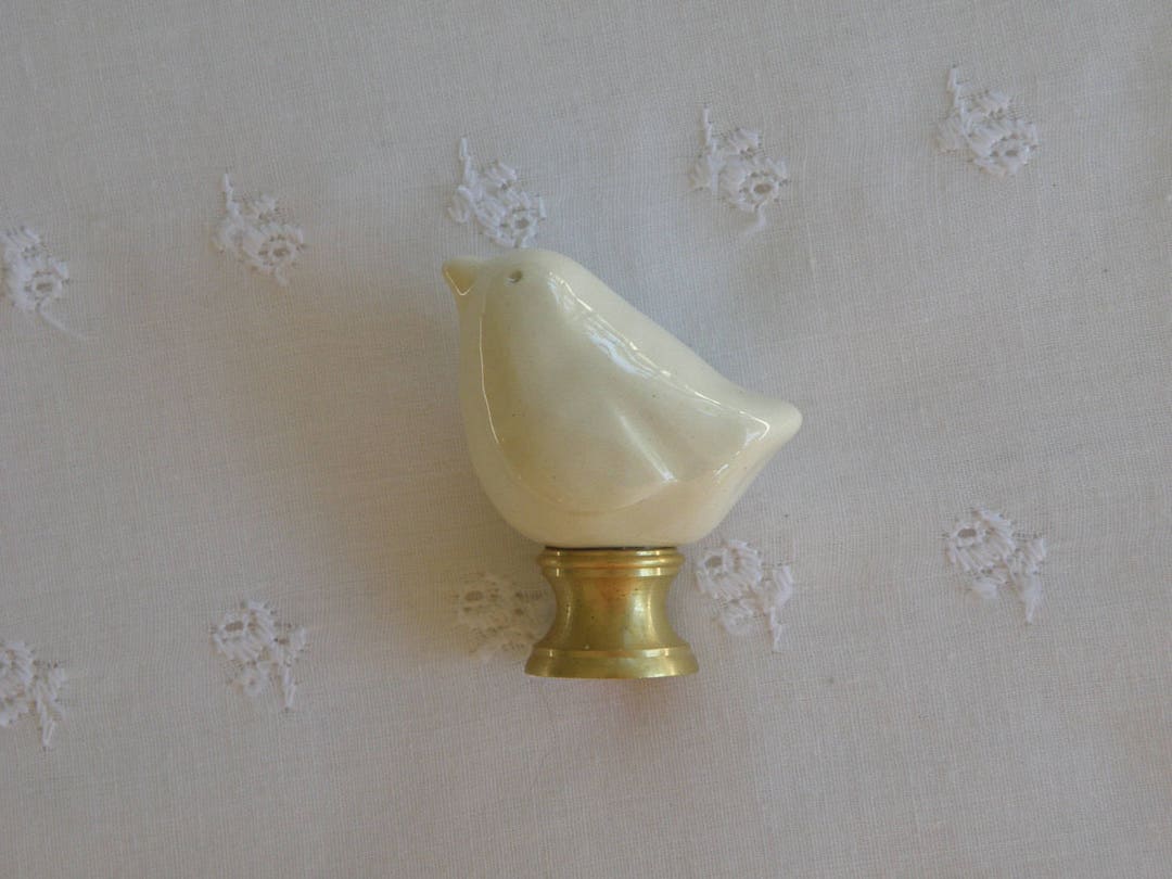 Pottery/ceramic Primitive Bird Lamp Finial - Ivory White - USA Handmade ...