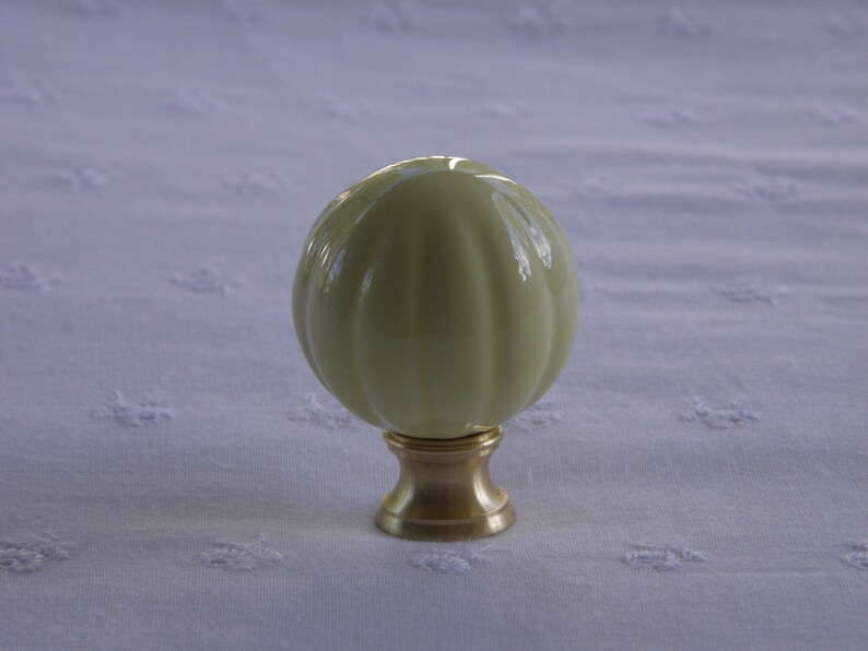 Pottery/ceramic Fluted Ball Lamp Finial Choose Your Color - Etsy