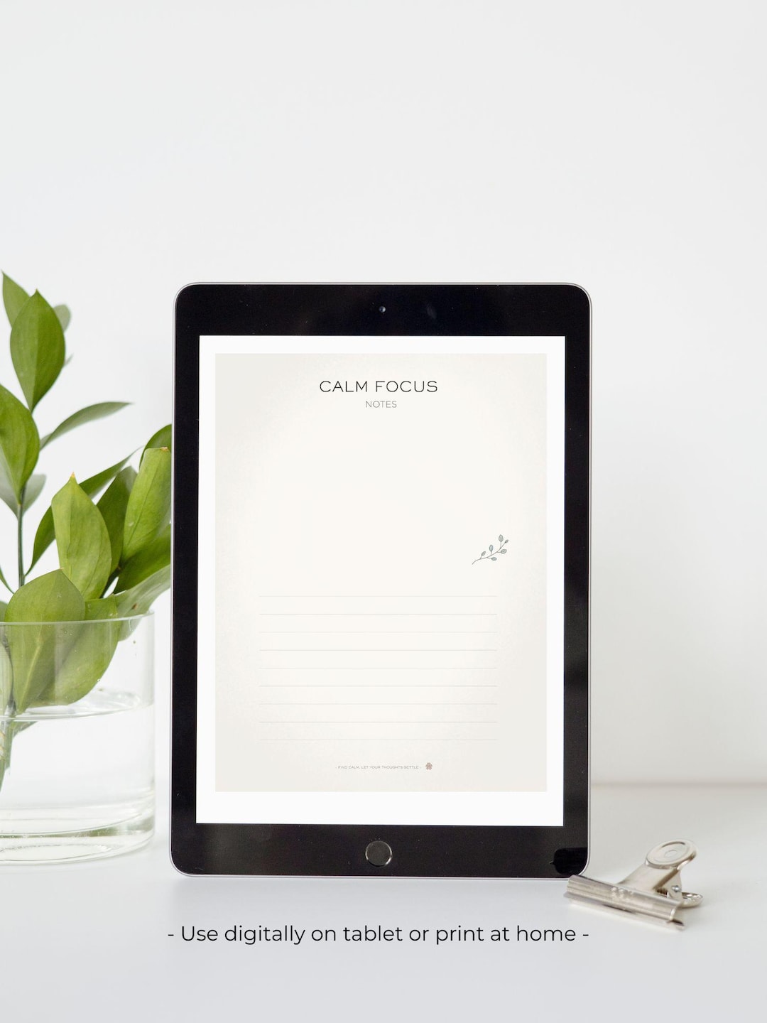 Calm Focus Notes Set | Minimal Lined and Half Lined Pages | Printable ...