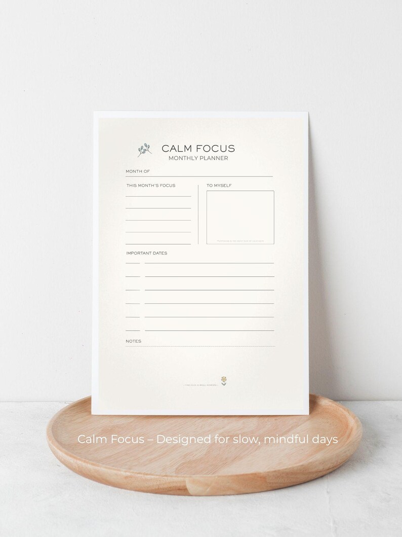 Calm Focus Planner Starter Pack | Daily Weekly Monthly | A4 and US ...