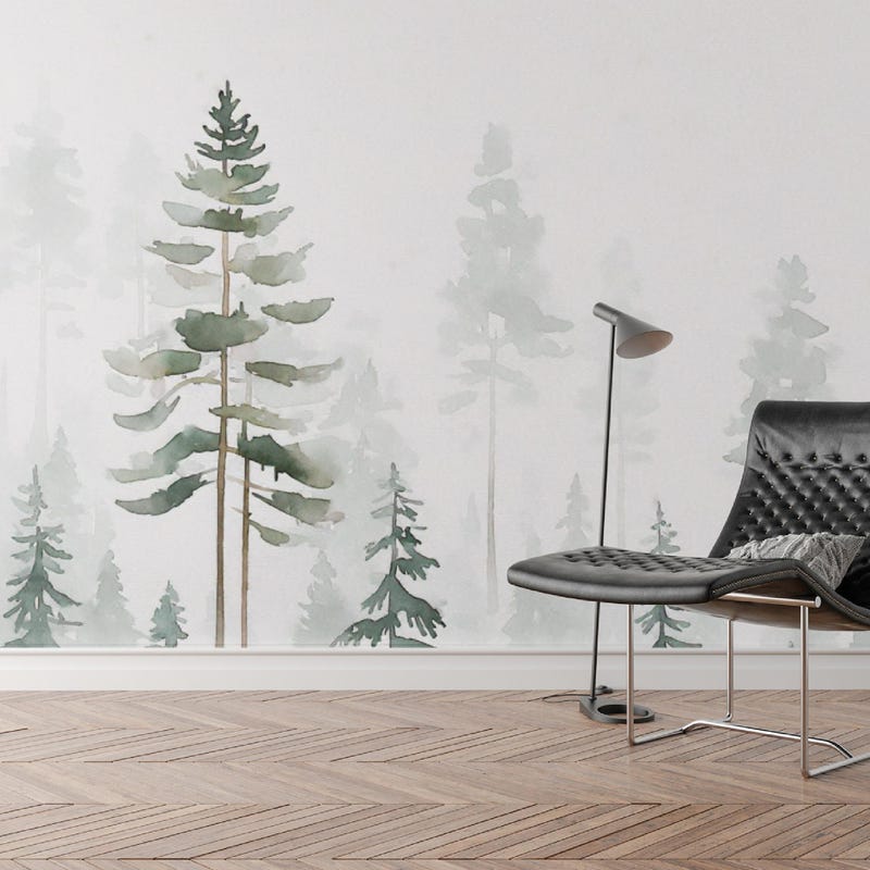 Pine Tree Wall Paper - Etsy