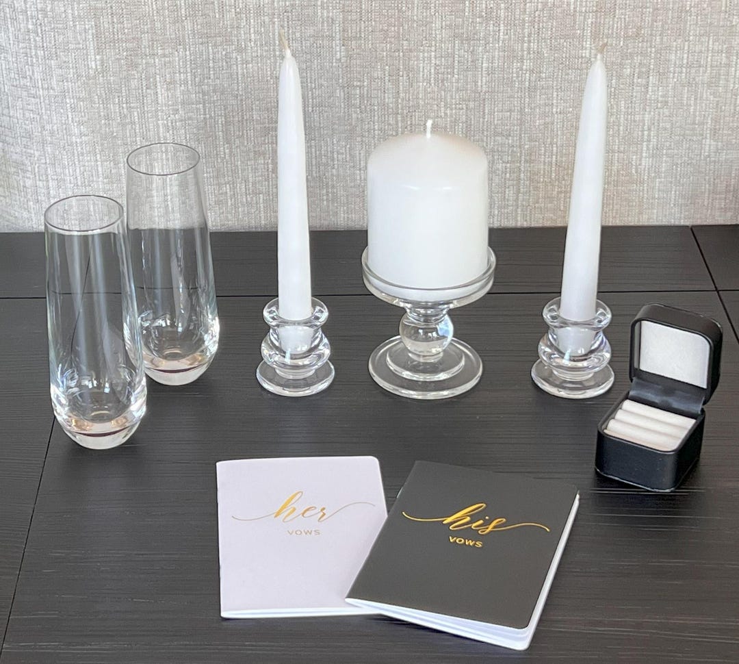 Unity Candle Wedding Ceremony Kit Minimony Essentials Commitment ...