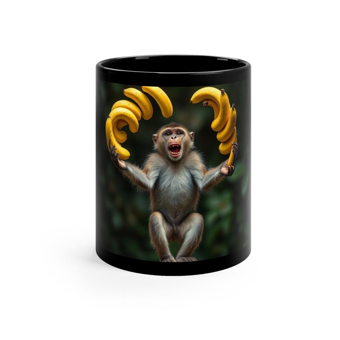 Funny Monkey Juggling Bananas Ceramic Mug: Animal Lover Gift - Etsy