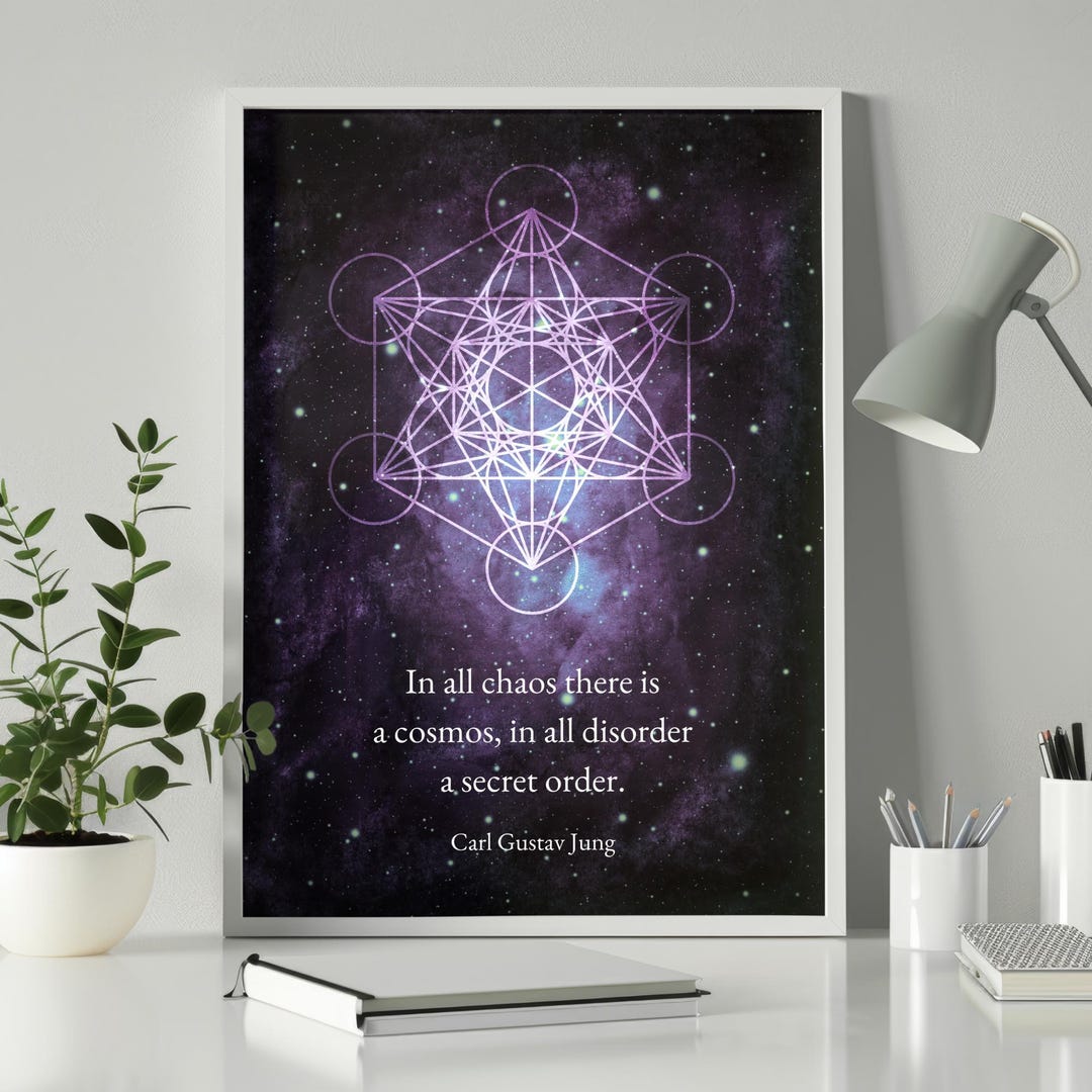 Sacred Geometry Wall Art, Metatron Cube, Metaphysical Meditation Poster ...