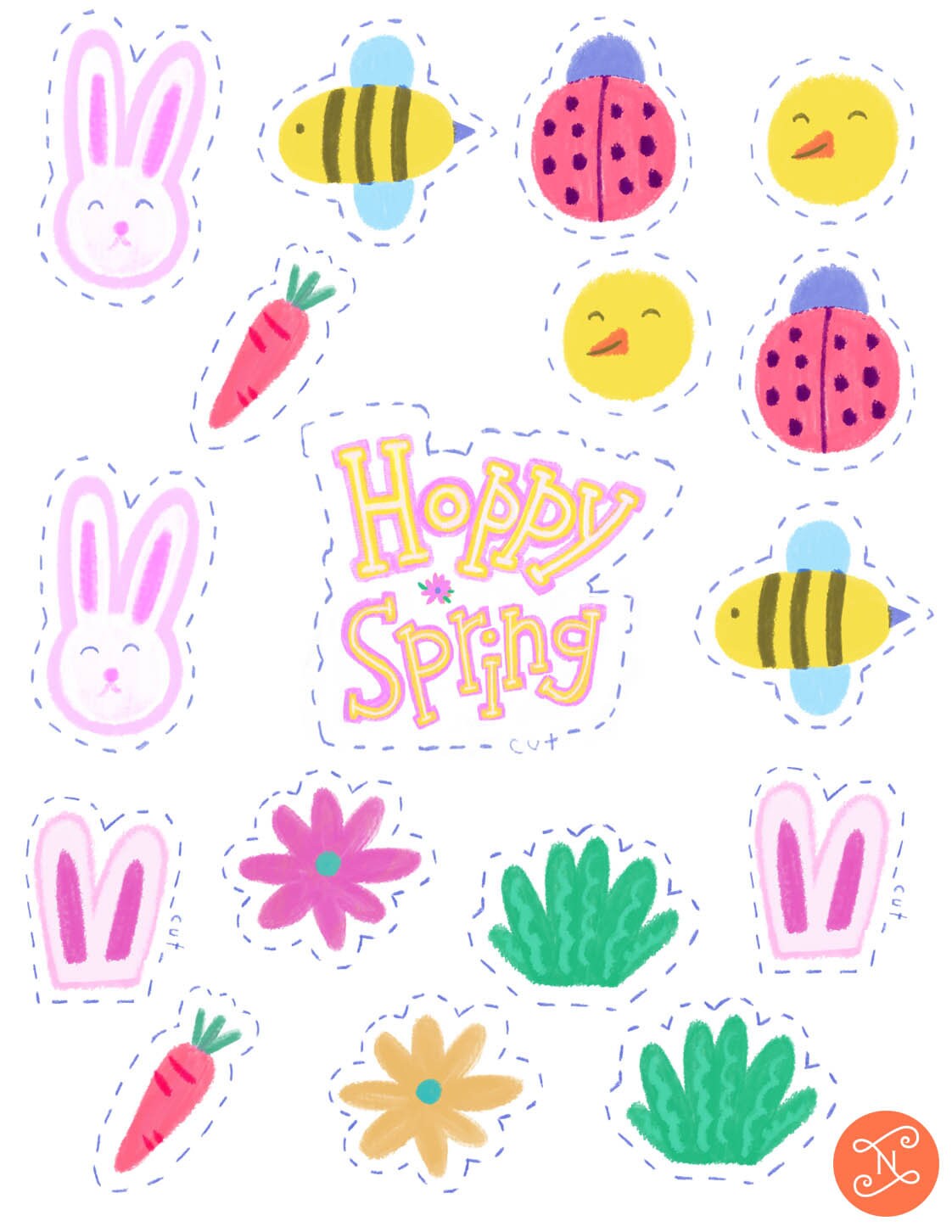 Hoppy Spring Dessert Topper Printable - Etsy
