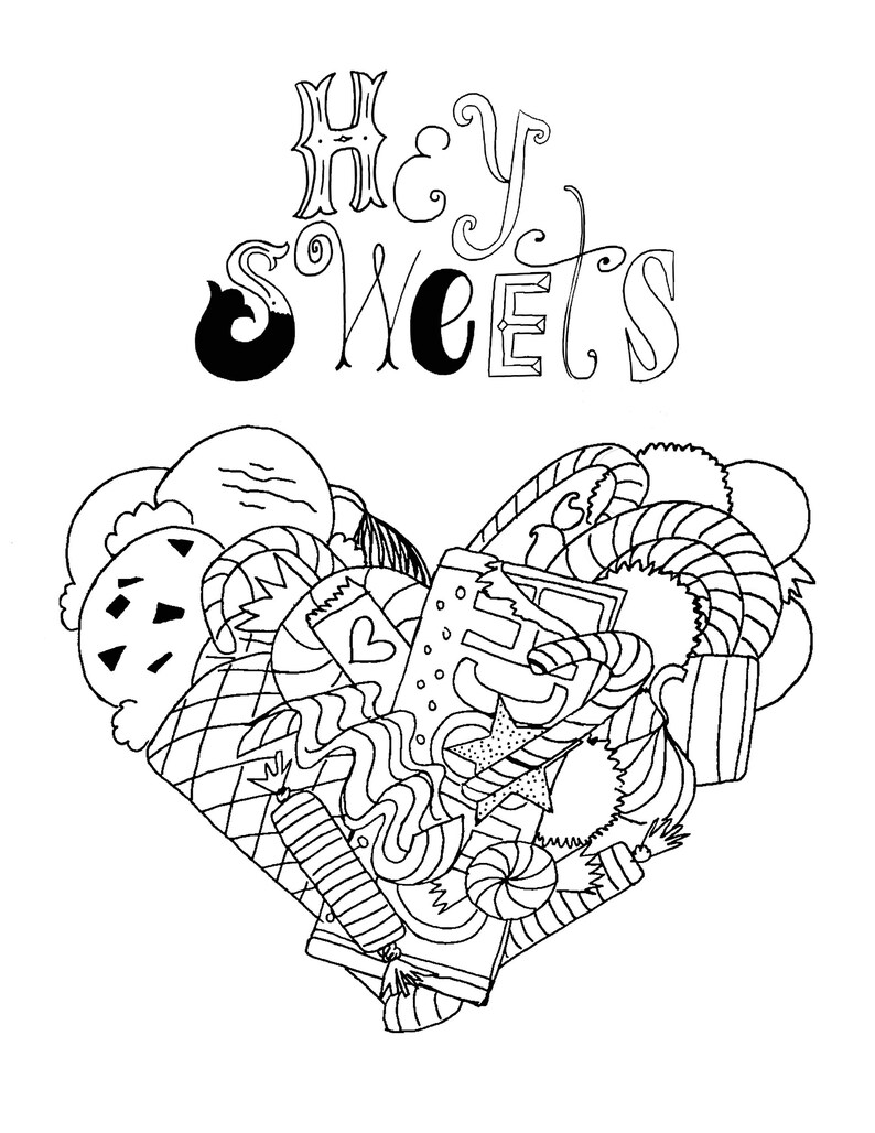 Sweet Heart Coloring Page - Etsy
