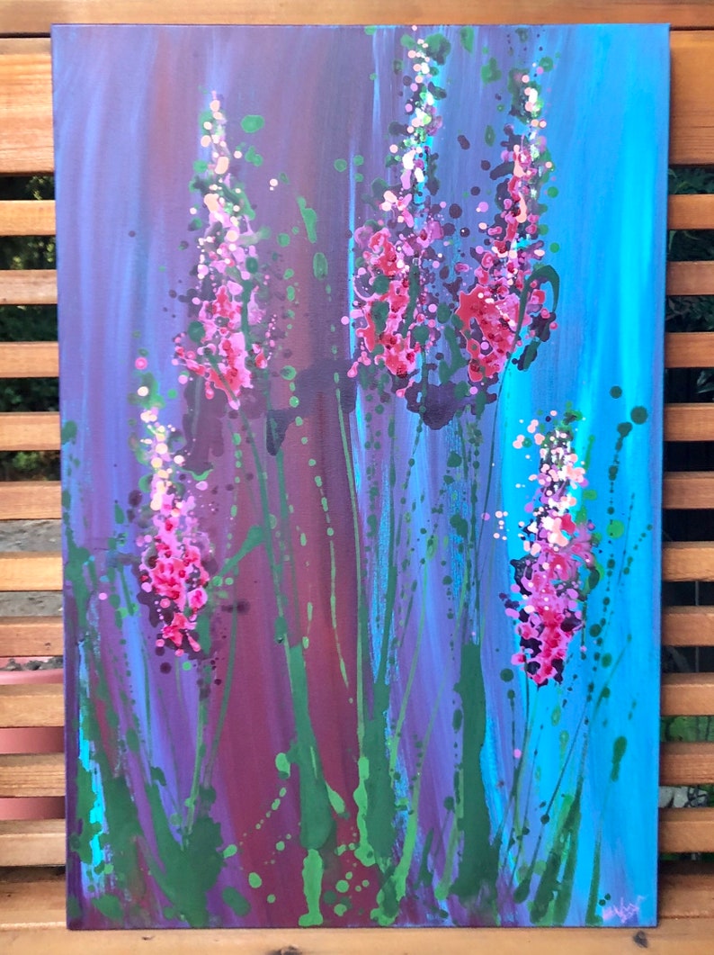 Foxgloves I - Original Abstract Painting - Etsy