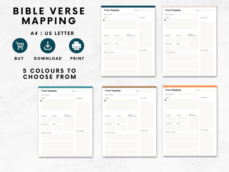 Bible Verse Mapping Printable Bible Study Template Guided Writing ...