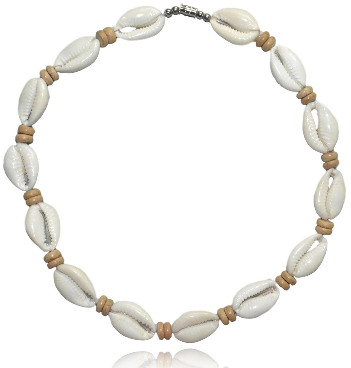 Native Treasure Cowrie Shell Coco Wood Bead Choker Etsy
