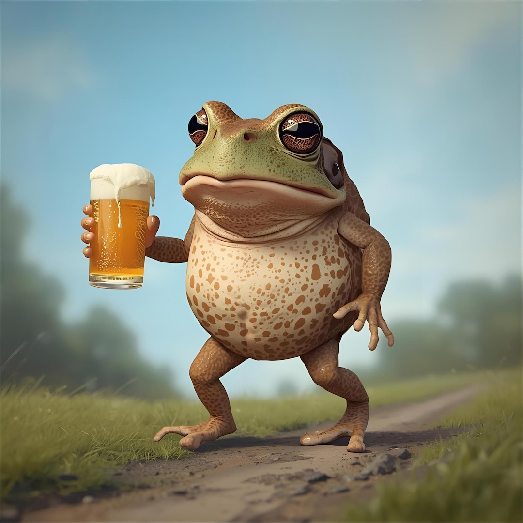 Funny Frog PNG | Drunk Frog | Drunk Toad | Funny Toad PNG | Frog Decals ...