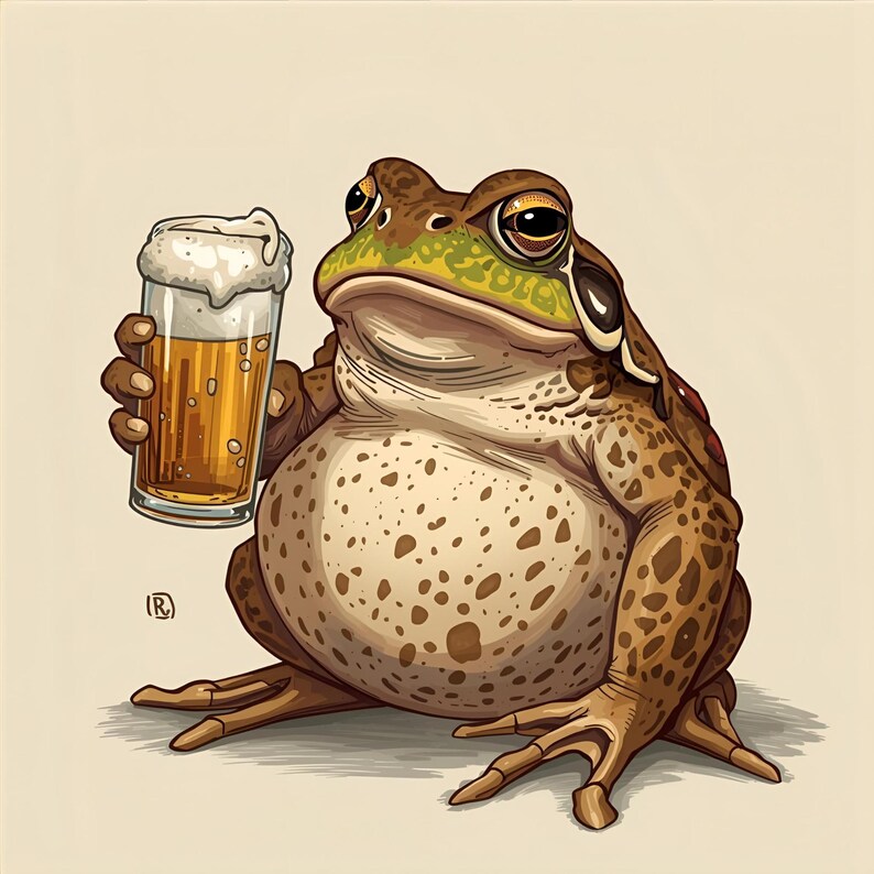 Funny Frog PNG | Drunk Frog | Drunk Toad | Funny Toad PNG | Frog Decals ...