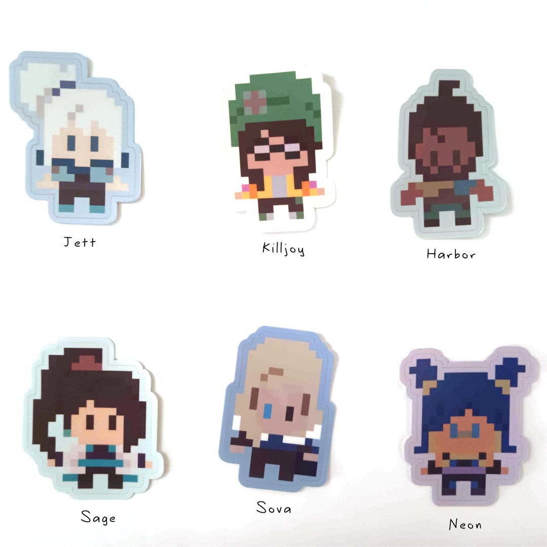 Valorant Pixel Agent Waterproof Sticker 2 - Etsy