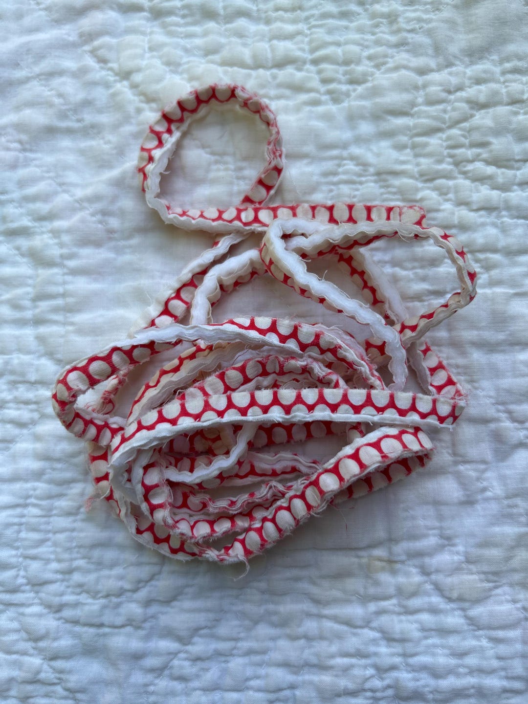 Old Quilted Red White Polk a Dot Ties ~ Strips - Etsy