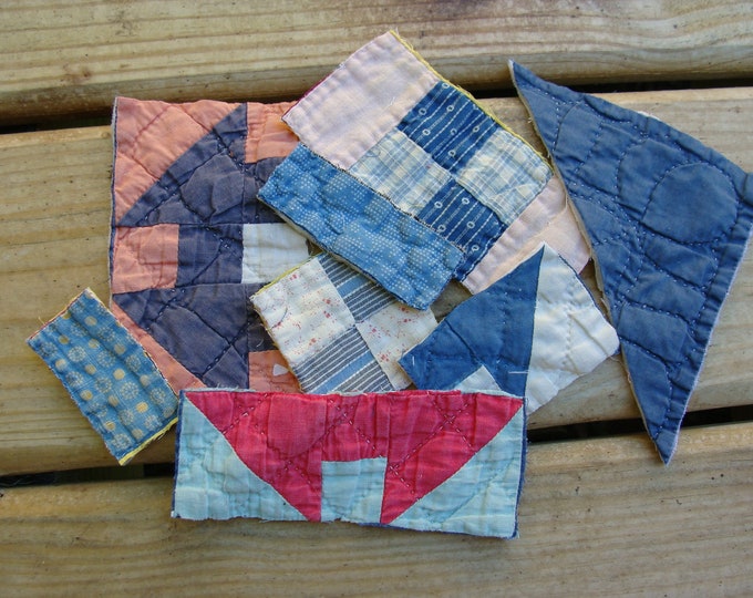 A Batch of Very Old Primitive Patchwork Quilt Pieces ~ Feedsack ...