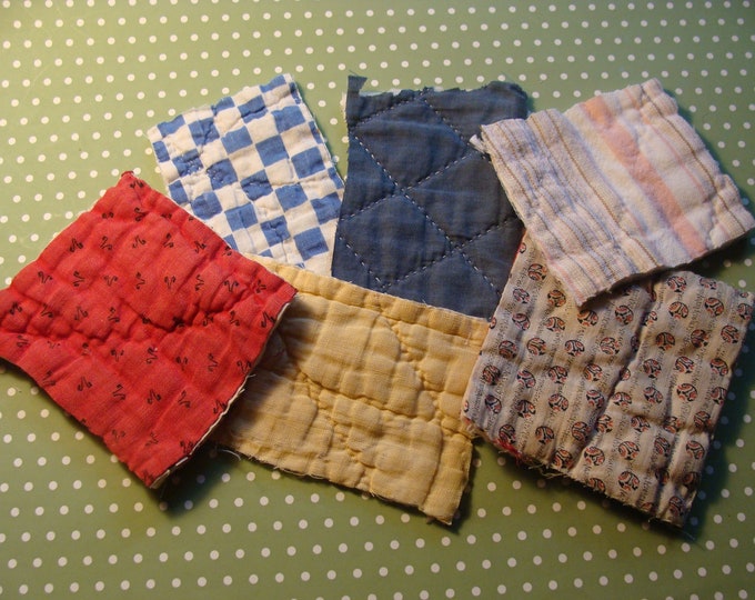 A Batch of Old Primitive Patchwork Quilt Pieces ~ Feedsack ~ Scraps ...