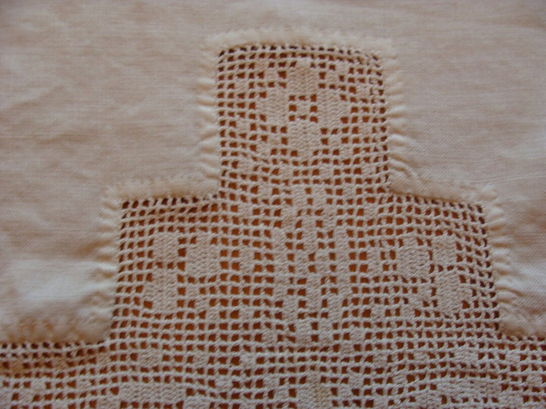 Cottage Vintage Kitchen Table Topper Tablecloth Farmhouse Handmade ...