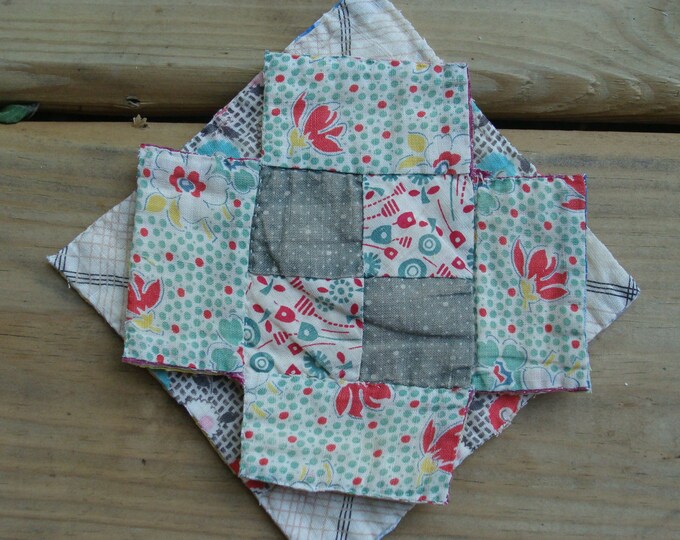 C 1930 Very Old Primitive Patchwork Quilt Scrap Pieces ~ Feedsack ...