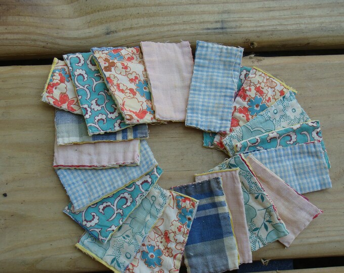 A Batch of Very Old Primitive Patchwork Quilt Pieces Feedsack Scraps ...