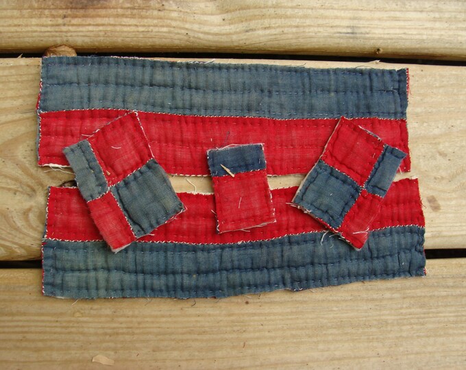 Very Old Primitive Patchwork Quilt Scrap Pieces ~ Feedsack ~ Scraps ...