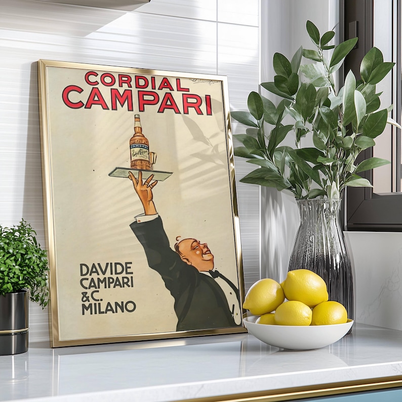 Cordial Campari Poster: Vintage Italian Bar Art Print, Retro Drink ...