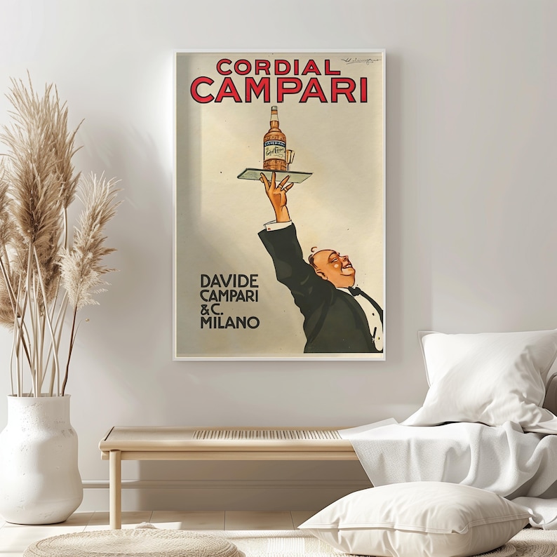 Cordial Campari Poster: Vintage Italian Bar Art Print, Retro Drink ...