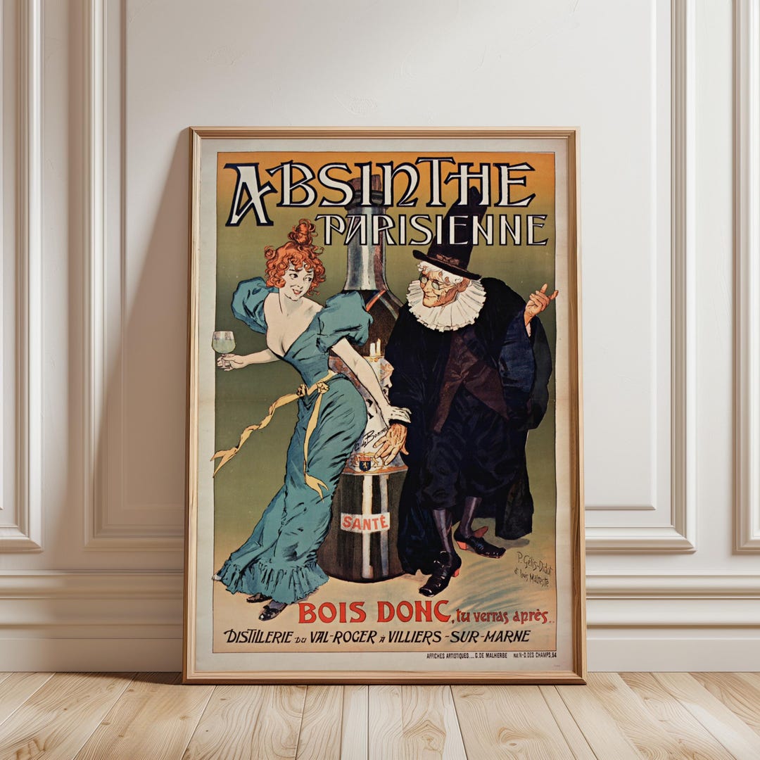 Absinthe Parisienne Poster: 1890s French Vintage Advertising Art - Etsy ...