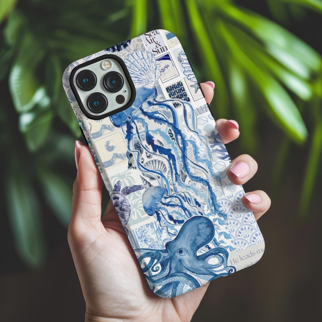 Oceanic Jellyfish & Octopus Tough Sea Shell Phone Case, Sea Life Case ...
