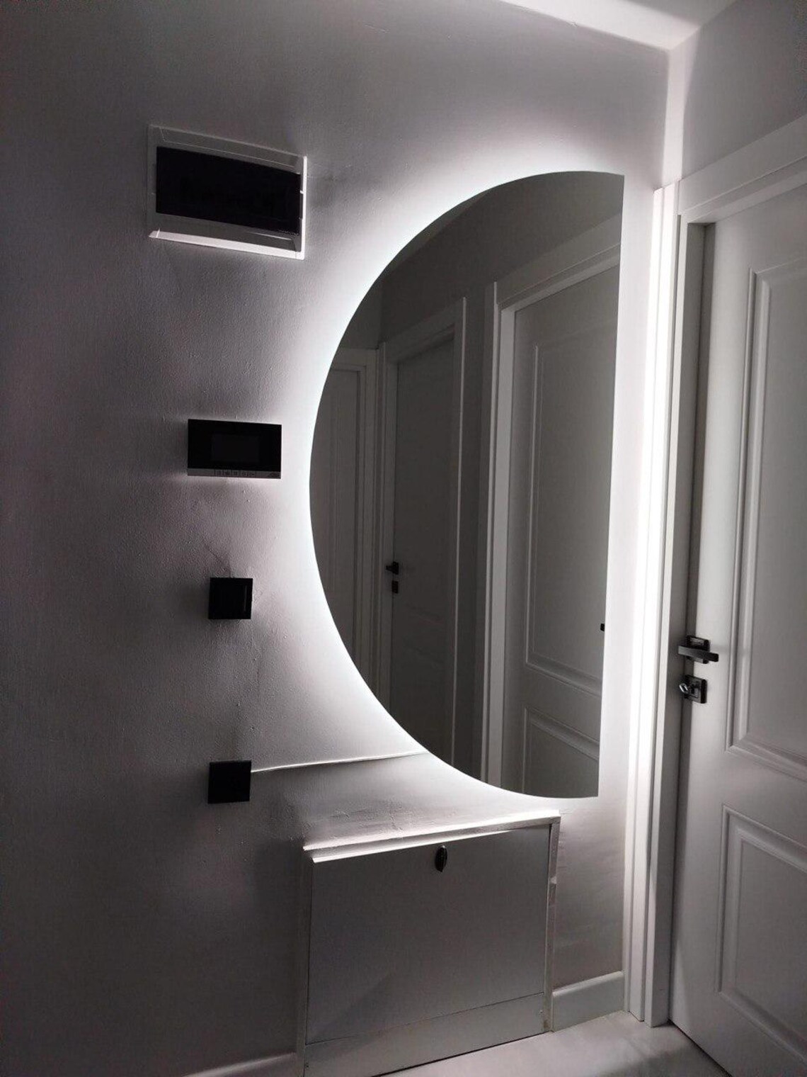 Bathroom LED Mirror - Half Round Led Mirror - Semi Circle Led ...